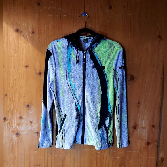 jamie sadock | Tops | Jamie Sadock Multicolor Textured Full Zip Golf ...